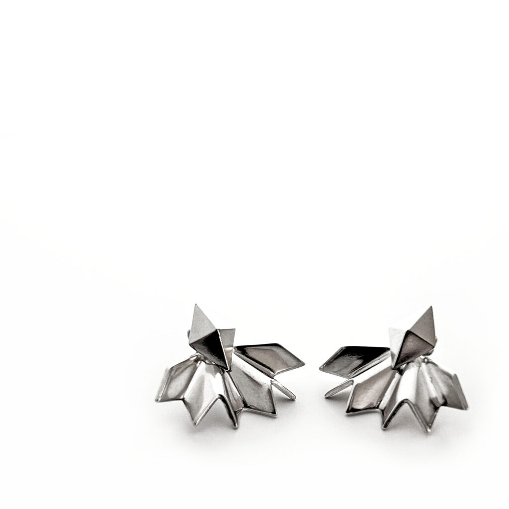 Unfolded silver ear jackets